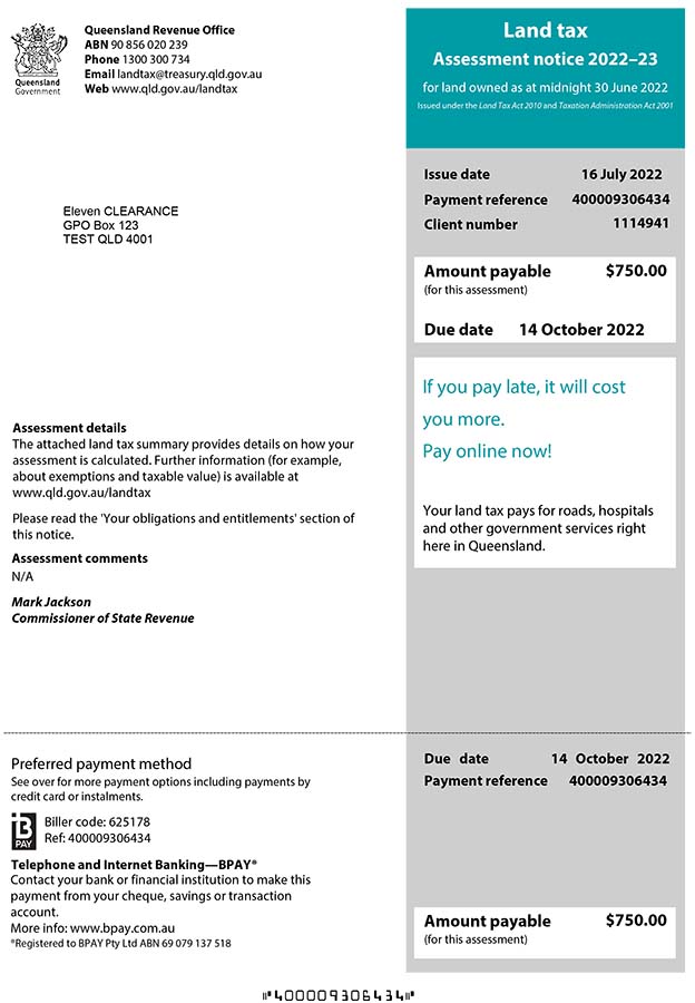 Land Tax Assessment Notices Environment Land And Water Queensland Land Tax Assessment Notices Environment Land And Water Queensland